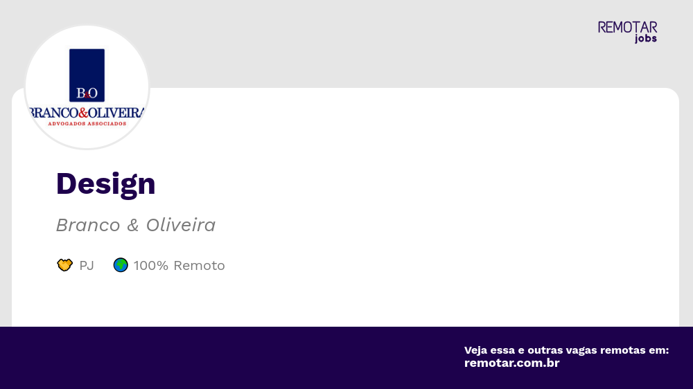 Design | Vagas 100% remotas