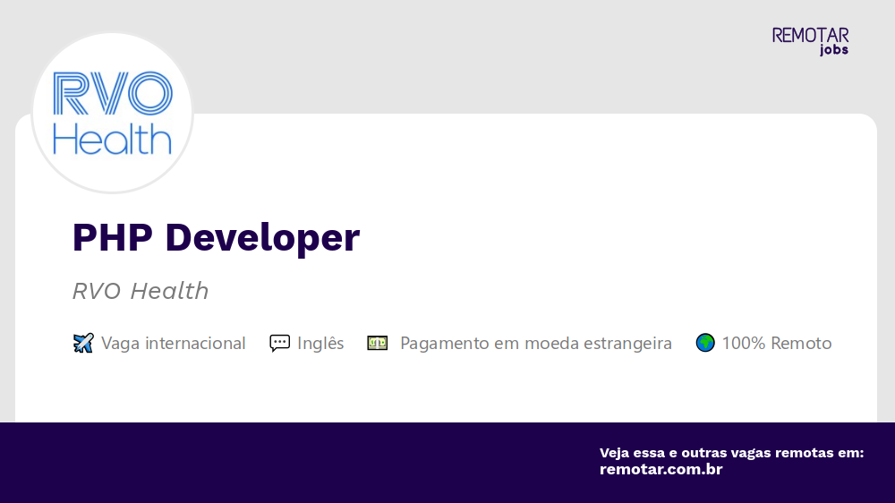 PHP Developer | Vagas 100% remotas